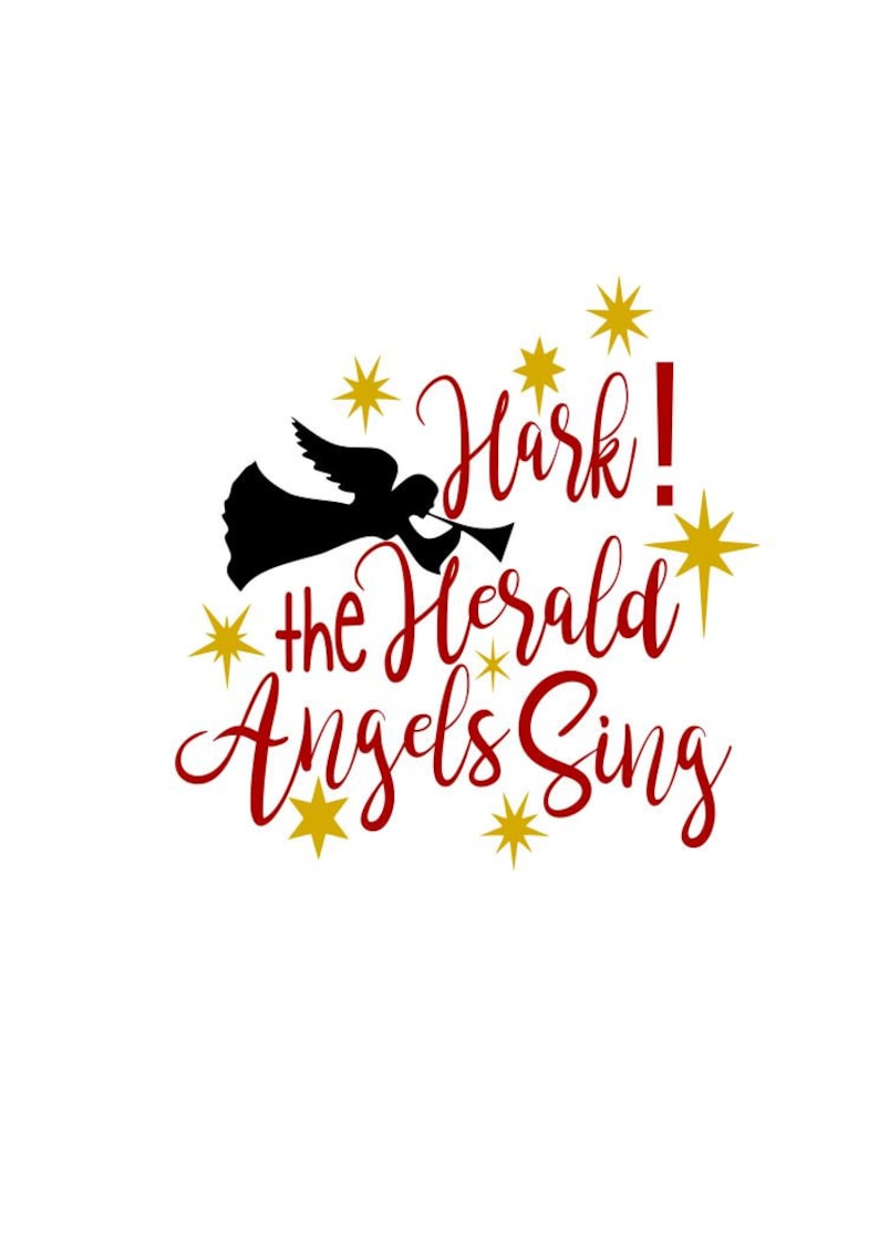 Hark The Herald Angels Sing Svg Dxf Ps Ai And Pdf Digital Etsy