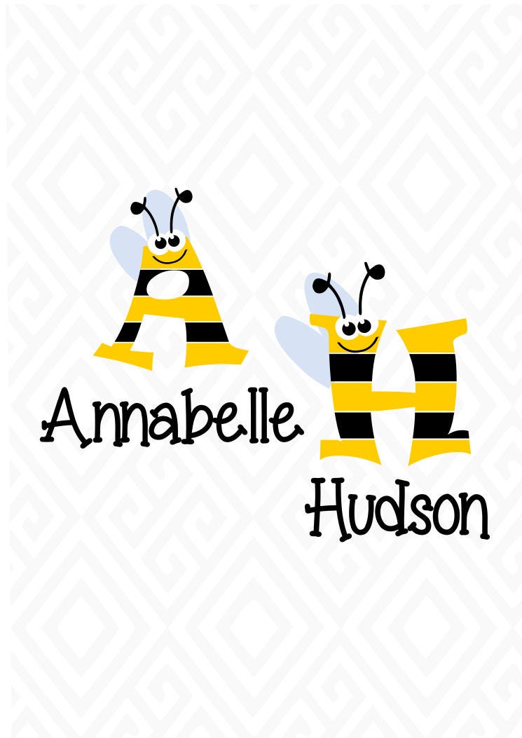 Bee Monogram Letters A Z SVG EPS Ai Png and Pdf Cutting - Etsy