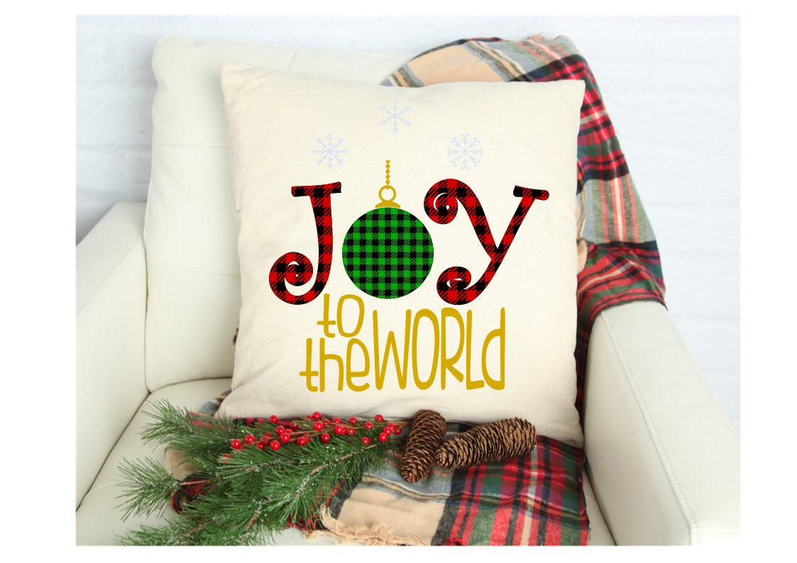 Christmas SVG Buffalo Plaid SVG Joy to the World Svg - Etsy