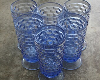 Blue glass tumblers | Etsy