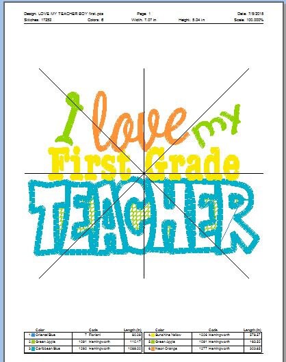 I LOVE MY Teacher first grade applique with letters back | Etsy