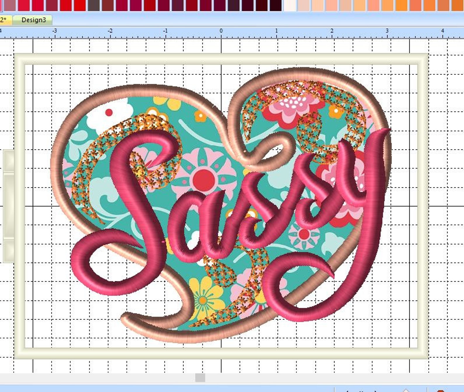 4x4 Sassy Embroidery With Valentine's Heart Applique Tell - Etsy