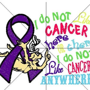 5x7 Dog Design, I Don't Like Cancer. 5x7 Fill Stitch Embroidery. Cancer ...