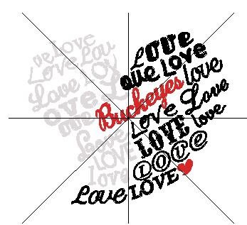 5x7 LOVE Love LoVe OHIO BUCKEYES Football love shirt design | Etsy