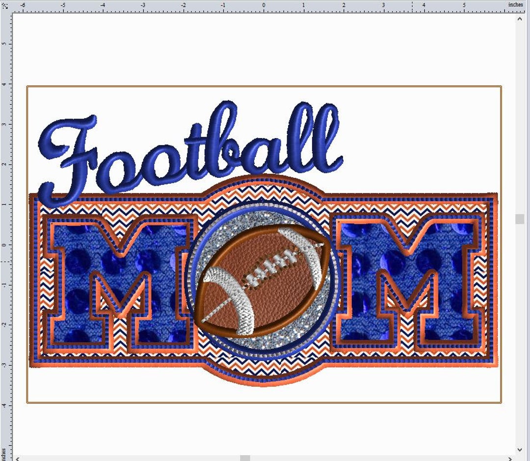 8x12 Hoop FOOTBALL MOM Applique Lovers Delight! Applique Patch, Mom ...