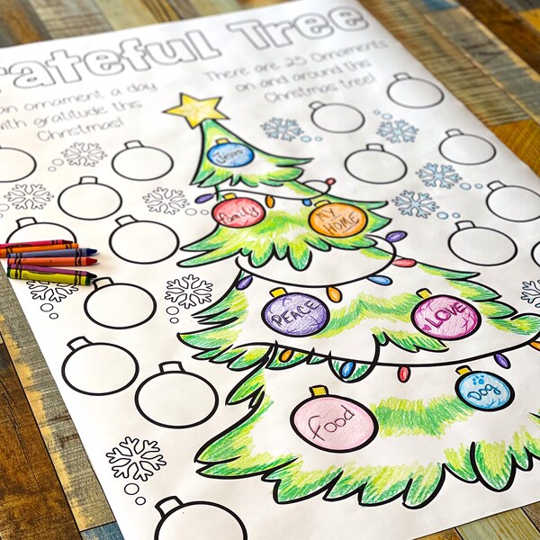 Christmas Tree Coloring Poster - Etsy