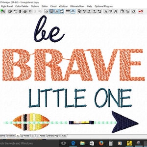 BE BRAVE Little One- 4x4 Embroidery Design, Digital File in Multiple ...