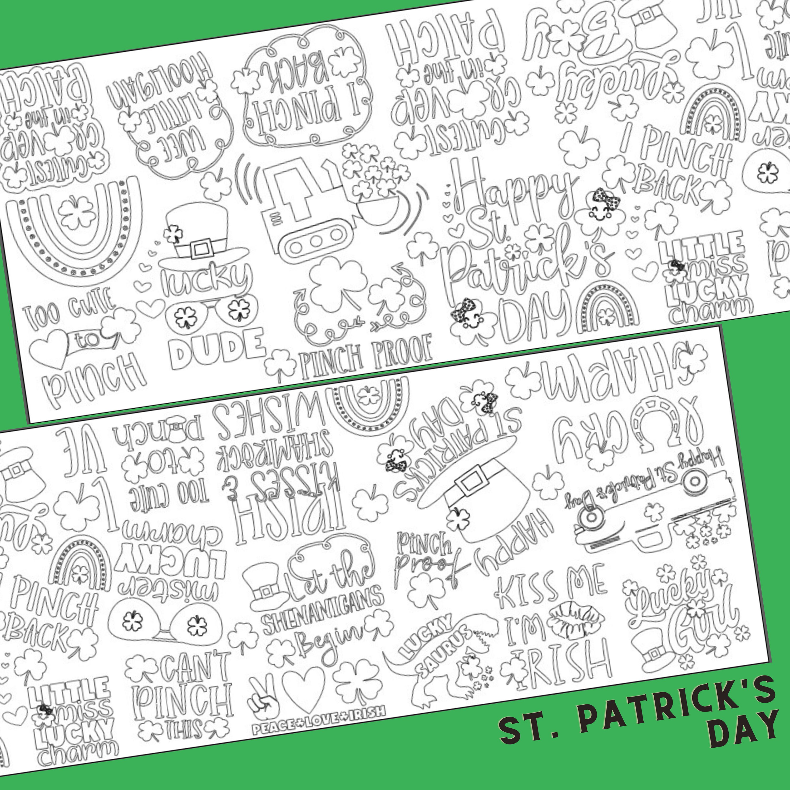 Giant 18x72 6 Ft St. Patrick's Day Coloring - Etsy