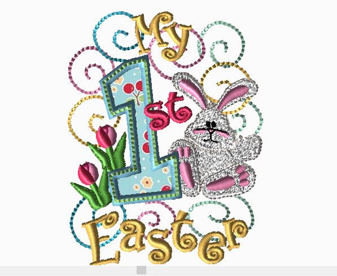 MY FIRST EASTER Embroidery Design, 5x7 Hoop, Multiple Formats for All ...
