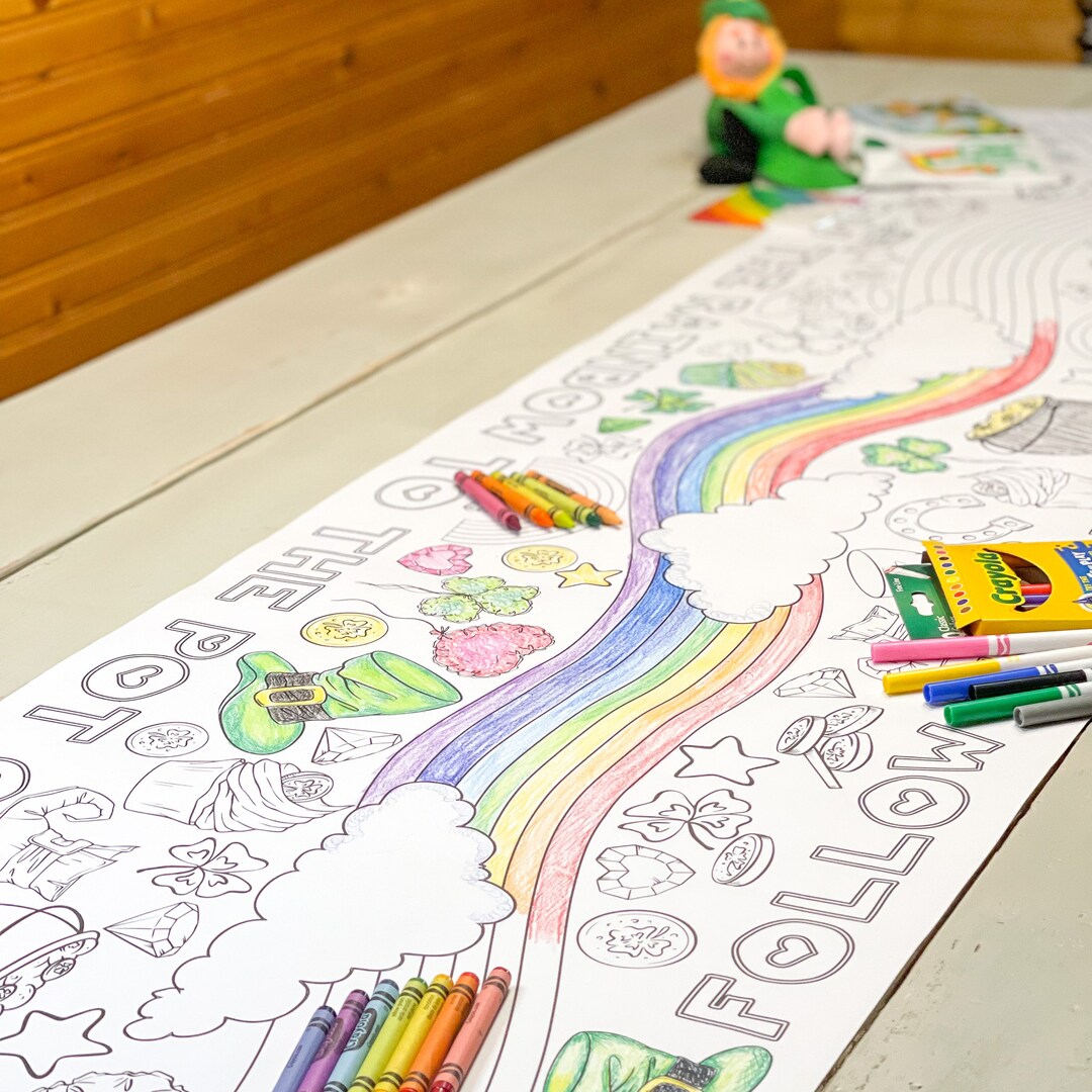 Giant 18x72 6 Ft St. Patrick's Day Coloring Table Runners, Leprechaun ...