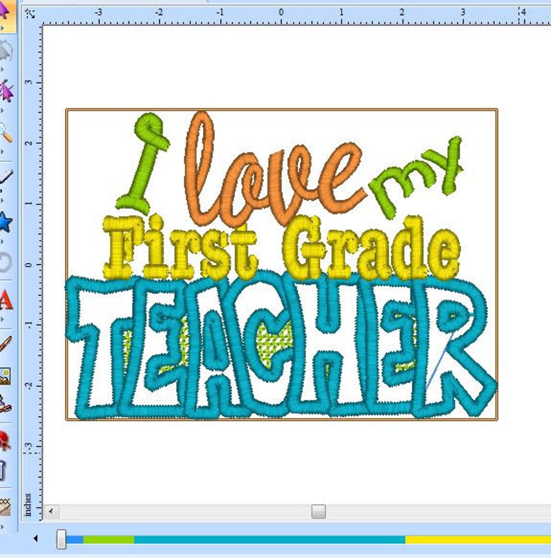 I LOVE MY Teacher First Grade, Applique, With Letters Back Filled so ...