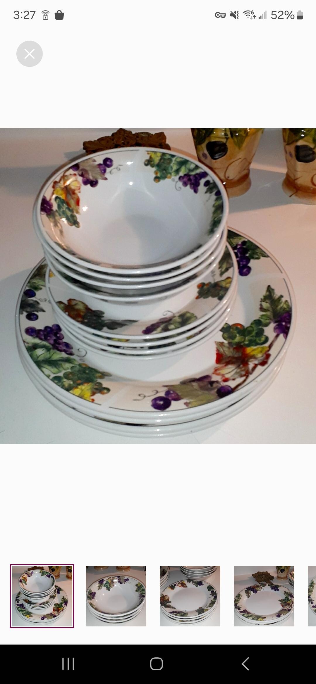 Oneida Napa Grapevine Dish Plate Set for 4 Vintage - Etsy