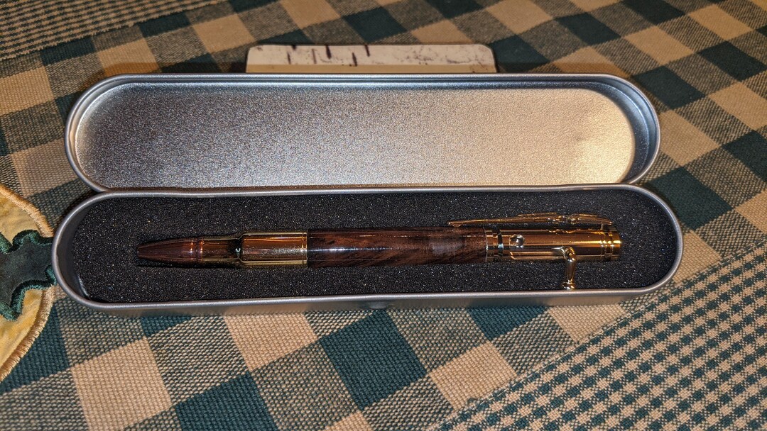 Pen - 30 Caliber Pen With Black Walnut and Gold Metal Finish. - Etsy