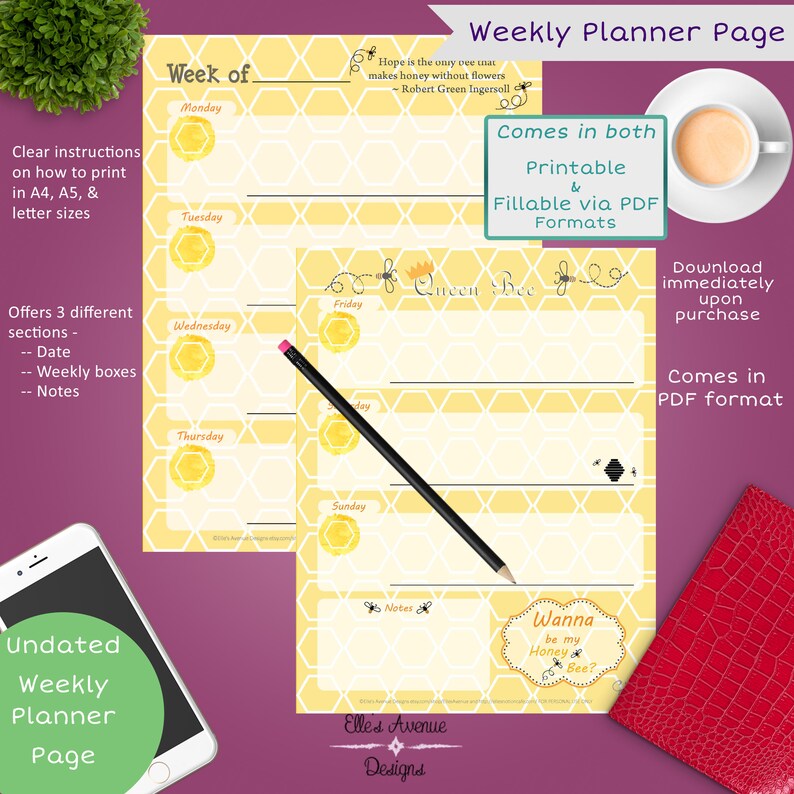 Queen Bee Planner Pages BUNDLE - Etsy