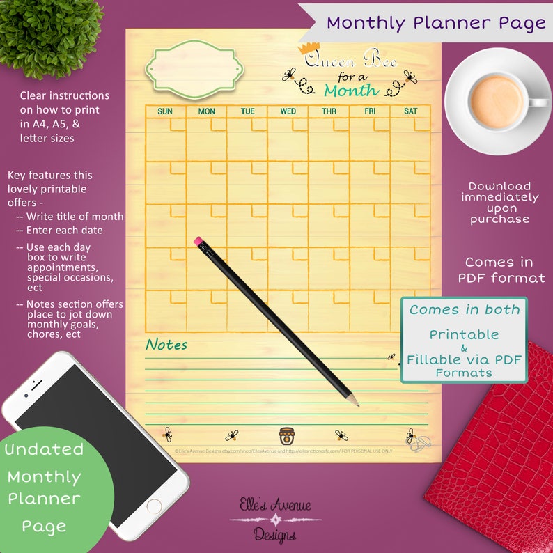 Queen Bee Planner Pages BUNDLE - Etsy