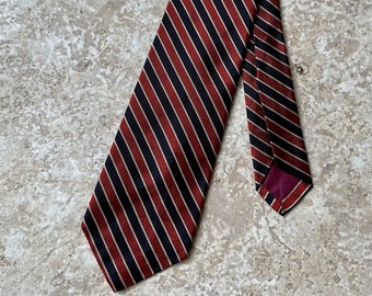 Vintage Red & Navy Blue Regimental Striped Silk Repp Tie Ivy League Trad - Etsy