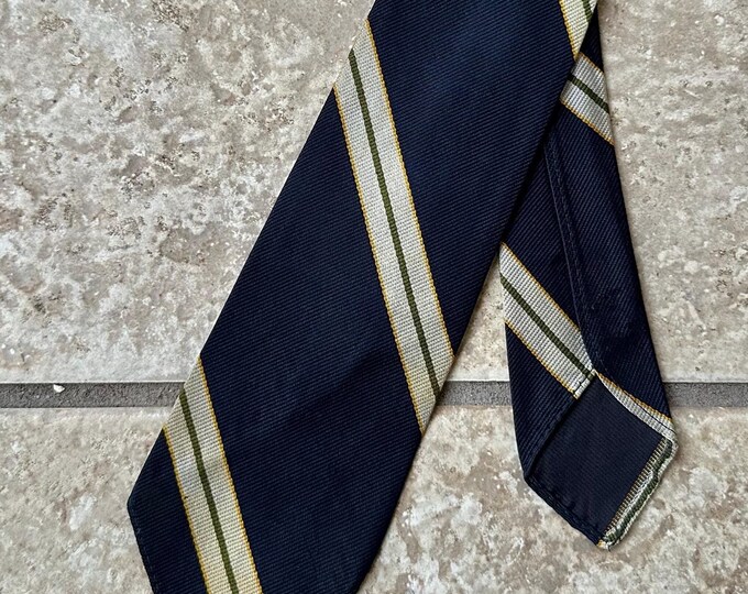 1960s LANGROCK Navy Blue Regimental Striped Silk Repp Tie | Ivy League Trad - Etsy