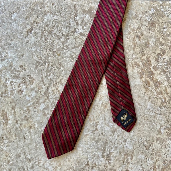 Red Striped Tie - Etsy
