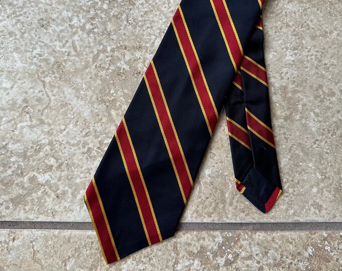 Vintage BROOKS BROTHERS Black & Red Regimental Striped Silk Repp Tie | Made in USA Ivy League ...