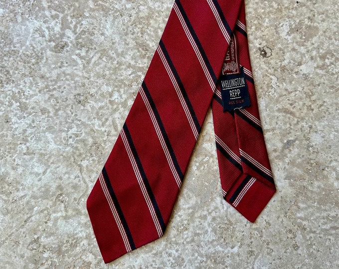 1960s Red & Silver Regimental Striped Silk Repp Tie HAYNES Ivy League Trad - Etsy