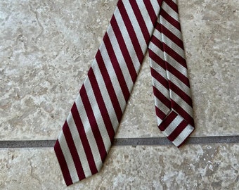 1960s Red & Silver Regimental Striped Silk Repp Tie | HAYNES Ivy League Trad - Etsy