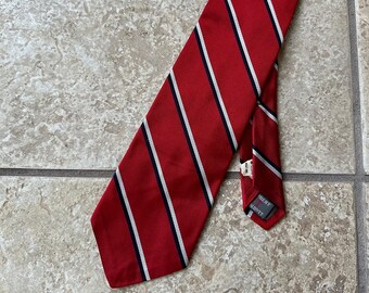 Vintage Red & Navy Blue Regimental Striped Silk Repp Tie Ivy League Trad - Etsy