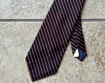 Vintage Red & Navy Blue Regimental Striped Silk Repp Tie Ivy League Trad - Etsy