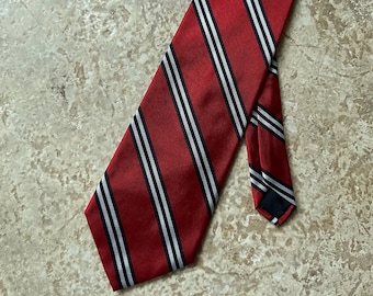 Vintage Red & Navy Blue Regimental Striped Silk Repp Tie Ivy League Trad - Etsy