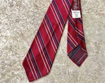Vintage Red & Navy Blue Regimental Striped Silk Repp Tie Ivy League Trad - Etsy