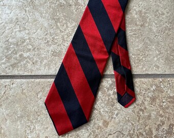 Vintage Red & Navy Blue Regimental Striped Silk Repp Tie Ivy League Trad - Etsy