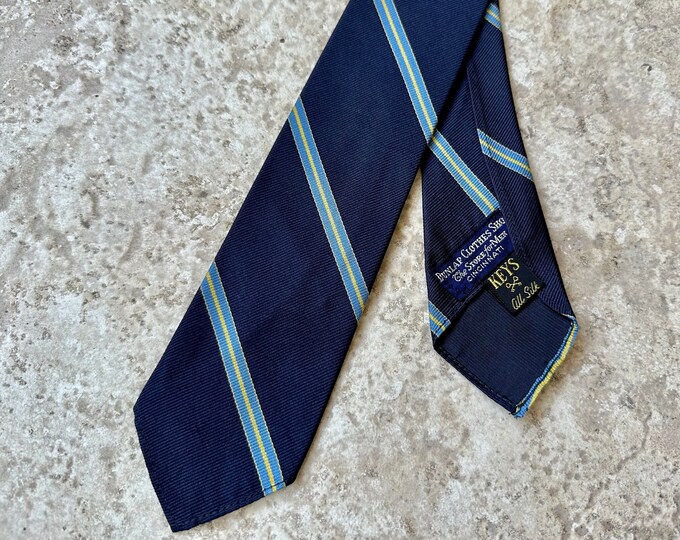 1960s Blue & Yellow Regimental Striped Silk Repp Tie DUNLAP CLOTHES SHOP Ivy League Trad - Etsy