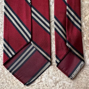 1960s BROOKS BROTHERS Red & Navy Blue Regimental Striped Silk Repp Tie | Untipped Ivy League ...
