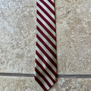 1960s Red & Silver Regimental Striped Silk Repp Tie HAYNES Ivy League ...