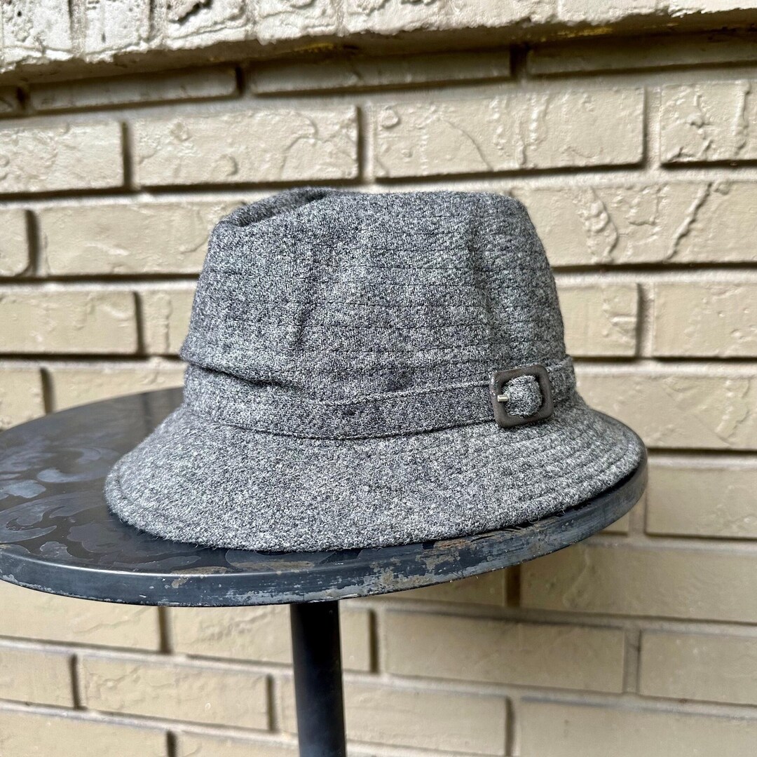 Vintage Gray Tweed Wool Trilby Hat | Size 7 1/4 | STACKPOLE MOORE TRYON ...