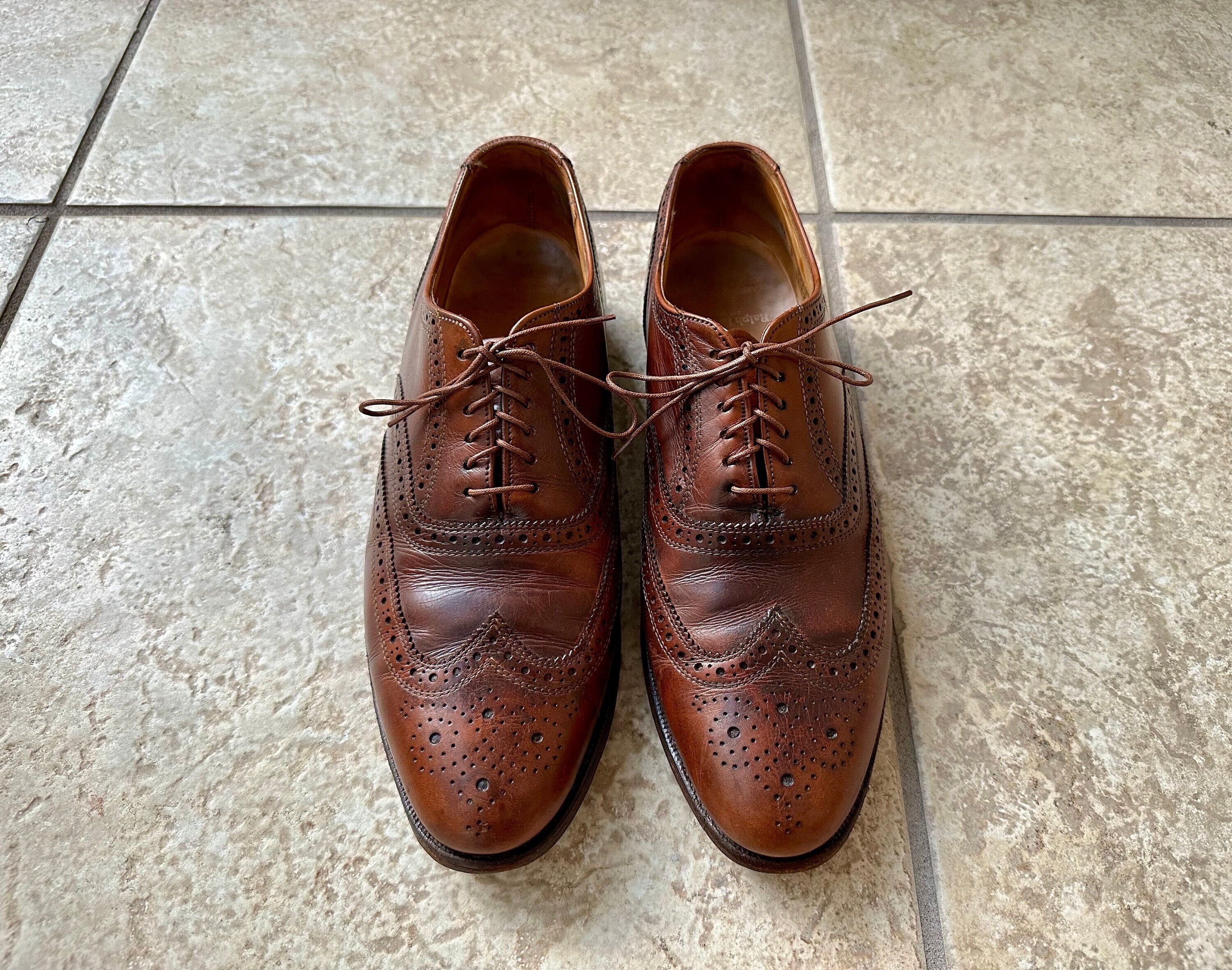 Vintage POLO RALPH LAUREN Brown Calfskin Leather Wingtip Vintage POLO RALPH LAUREN Brown Calfskin Leather Wingtip