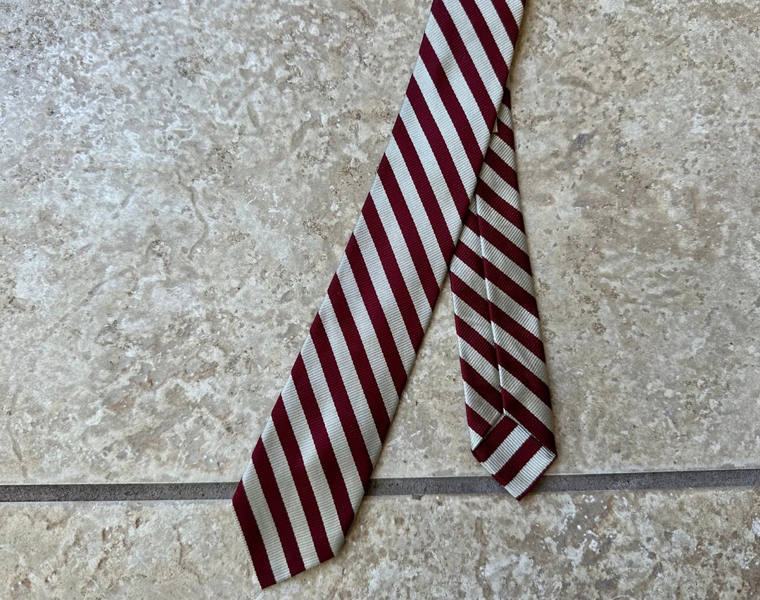 1960s Red & Silver Regimental Striped Silk Repp Tie HAYNES Ivy League Trad - Etsy