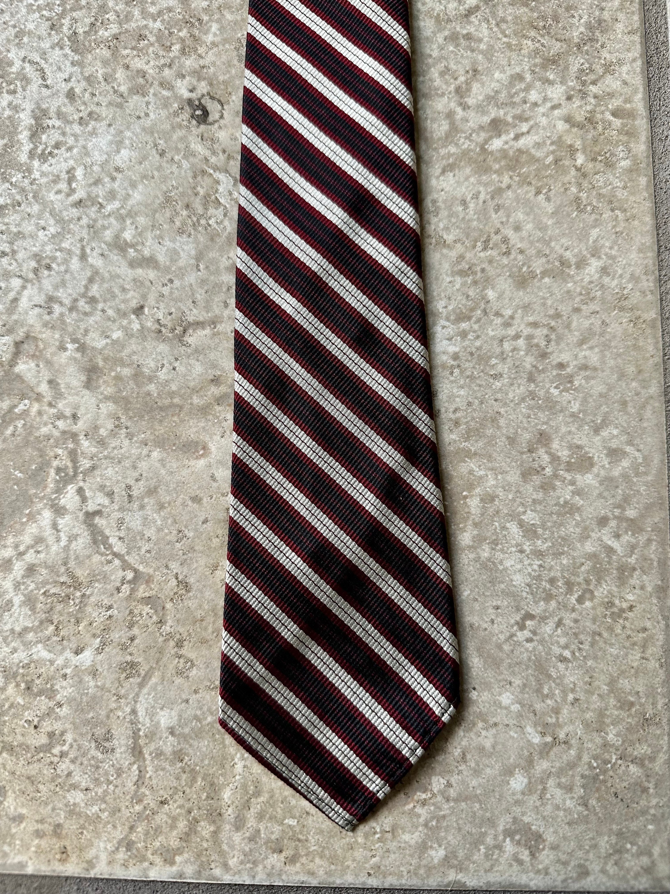 1960s Red & Silver Regimental Striped Silk Repp Tie | Untipped Ivy ...