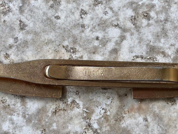 1940s 50s SWANK Brass Gold Scimitar Sword Tie Bar | I… - Gem