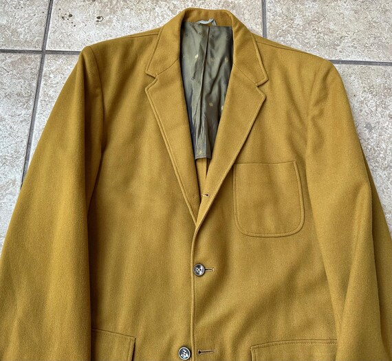 1960s Golden Brown Flannel Wool Sack Blazer | 37 Long… - Gem