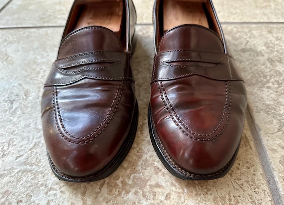 Vintage ALDEN Dark Burgundy Shell Cordovan Full Strap… - Gem