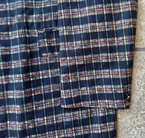 1960s Plaid Bleeding Madras Sack Sport Coat | 38 39 R… - Gem