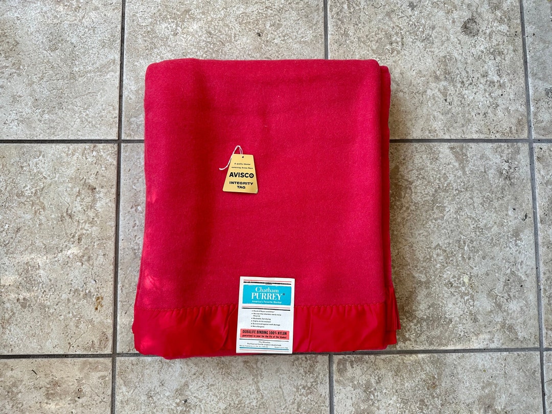 Deadstock 1960s CATHAM PURREY Red Orlon Rayon Fleece Blanket 72 X 90 ...