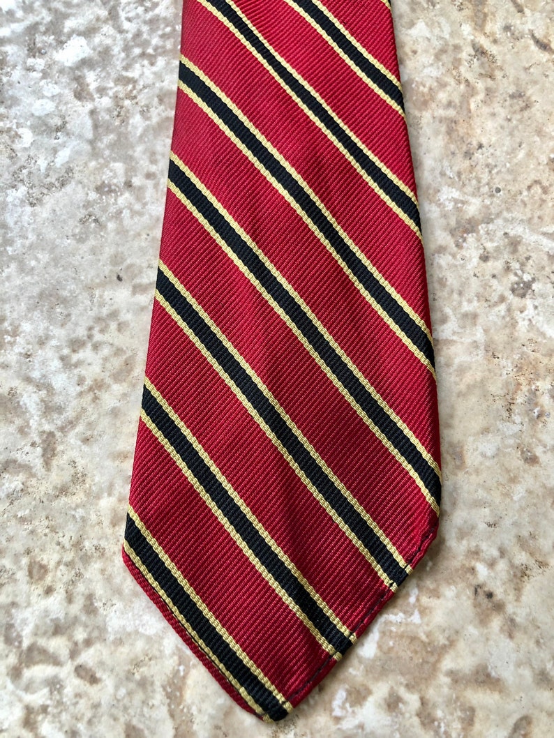 1950s 60s Silk Repp Red & Black Regimental Striped Tie Ivy - Etsy