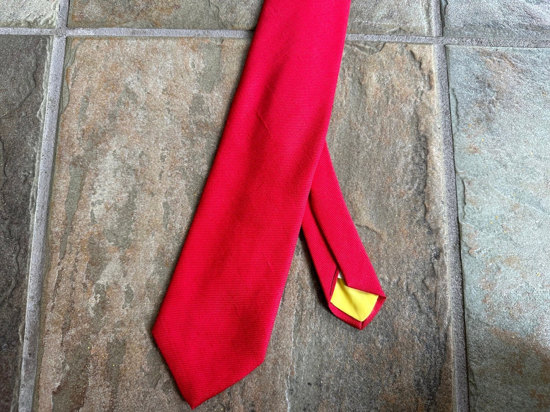 1970s Red Shantung Silk Tie | MARK FORE & STRIKE Ivy League Trad - Etsy