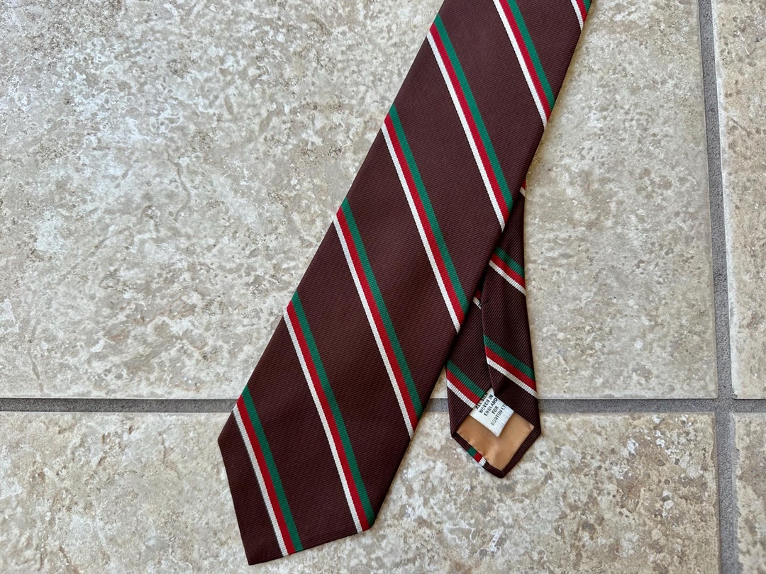 Vintage Brown Regimental Striped Silk Repp Tie | BURTON LTD Ivy League ...