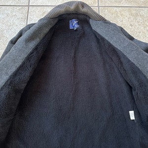 1970s Dark Gray Tweed Wool Clicker Coat W/ Pile Lining | Size 42 | John ...