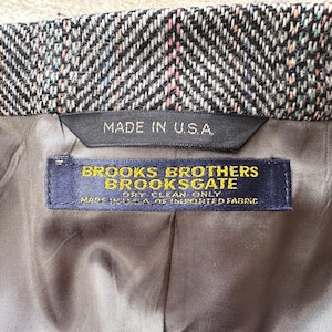 Vintage BROOKS BROTHERS Gray Herringbone & Striped Tweed Sport Coat ...