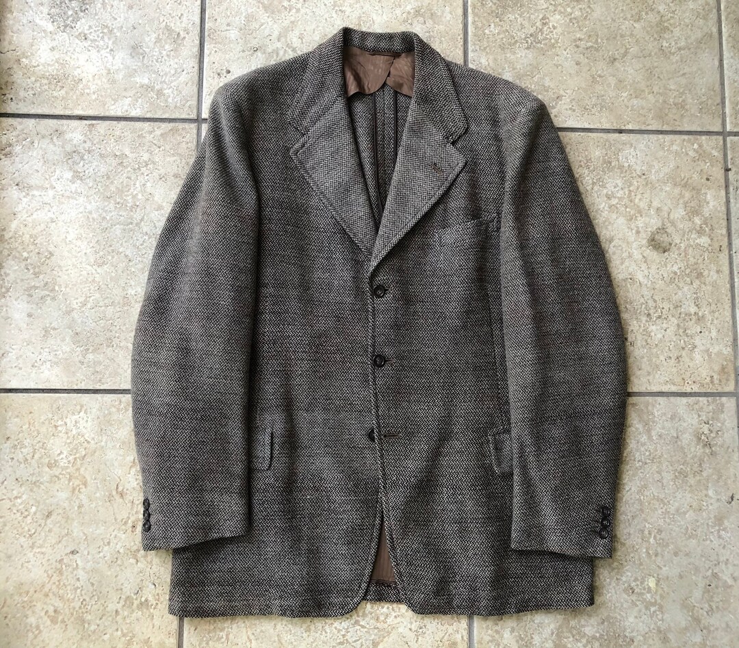 1950s Gray & Brown Tweed Wool Sport Coat | 42 Long | PAUL PINKUS 3 ...