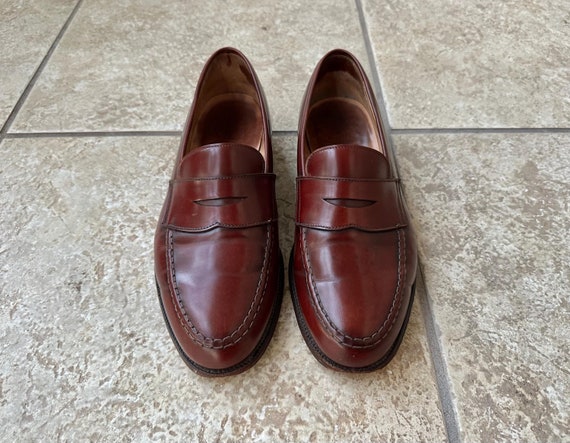 Vintage CROCKETT & JONES Burgundy Calfskin Penny Loafer Size Vintage CROCKETT & JONES Burgundy Calfskin Penny Loafer Size