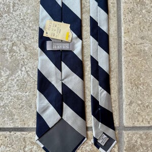 Vintage Navy Blue & Silver Regimental Striped Silk Repp Tie | MACY'S Ivy League Trad NOS - Etsy